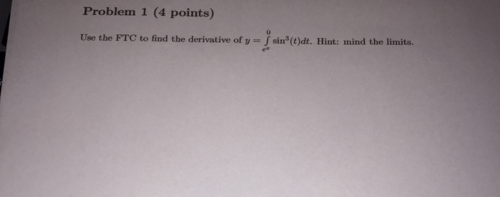 Solved Use the FTC to find the derivative of y = | Chegg.com