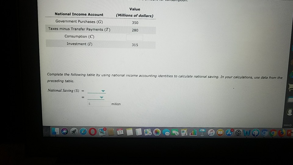 Solved suppose GDP in this country is 1365 million. enter | Chegg.com