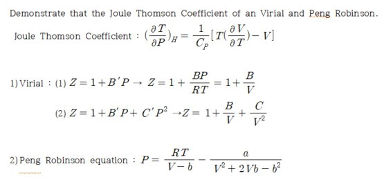 Demonstrate that the Joule Thomson Coefficient of an | Chegg.com