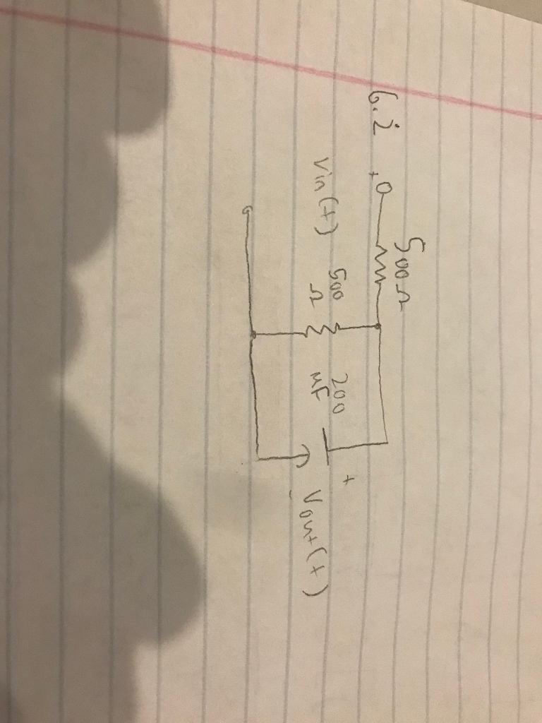 Solved For the low-pass filter circuit in Problem 6.2 (a). | Chegg.com