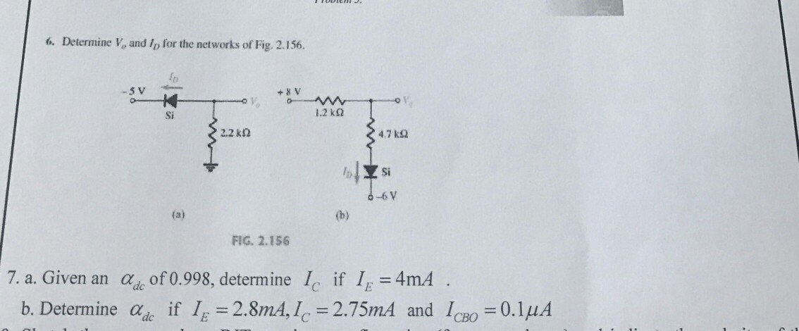 Solved Determine V_0 and I_D for the networks of Fig. 2.156. | Chegg.com Solved Determine V_0 and I_D for the networks of Fig. 2.156. | Chegg.com