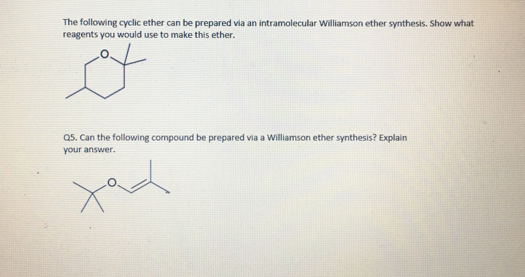Solved The following cyclic ether can be prepared via an | Chegg.com