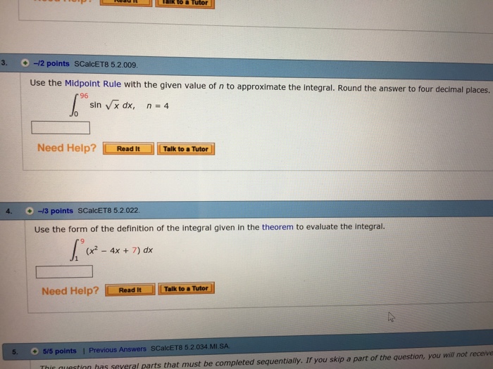 Solved Use the Midpoint Rule with the given value of n to | Chegg.com