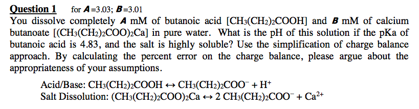 Solved Question 1 for A=303: B-301 You dissolve completely A | Chegg.com