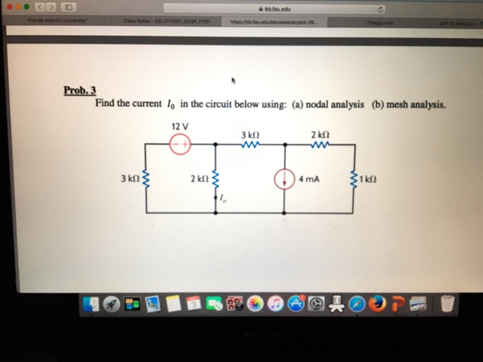 Solved: Find The Current I_0 In The Circuit Below Using: N... | Chegg.com