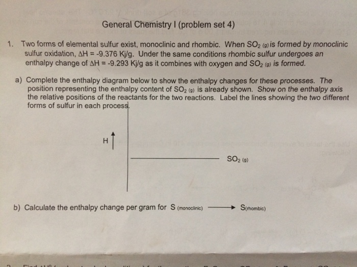 Solved Two forms of elemental sulfur exist, monoclinic and | Chegg.com