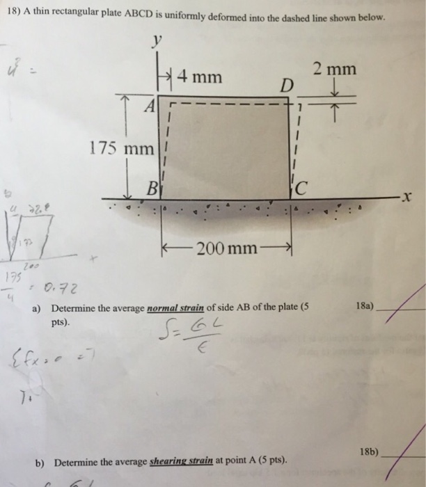 Solved A thin rectangular plate ABCD is uniformly deformed | Chegg.com