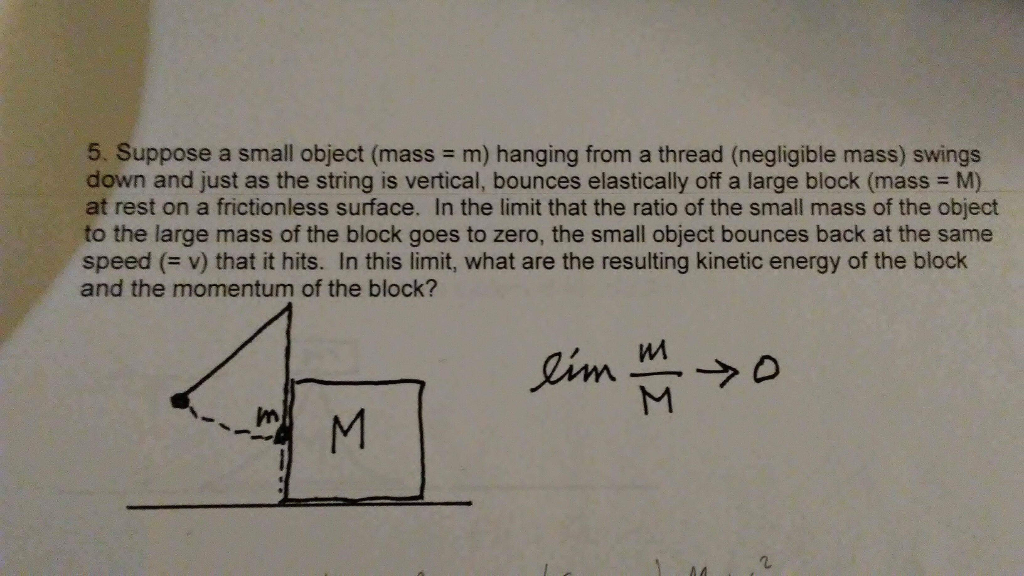 Solved 5. Suppose a small object (mass- m) hanging from a | Chegg.com
