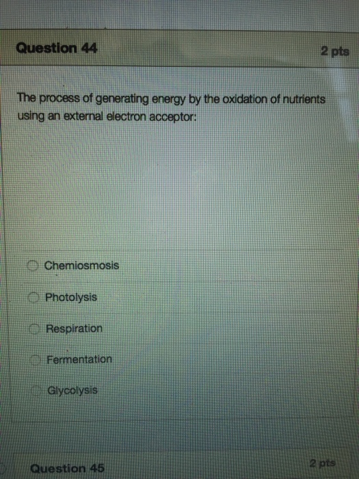 Solved The process of generating energy by the oxidation of | Chegg.com