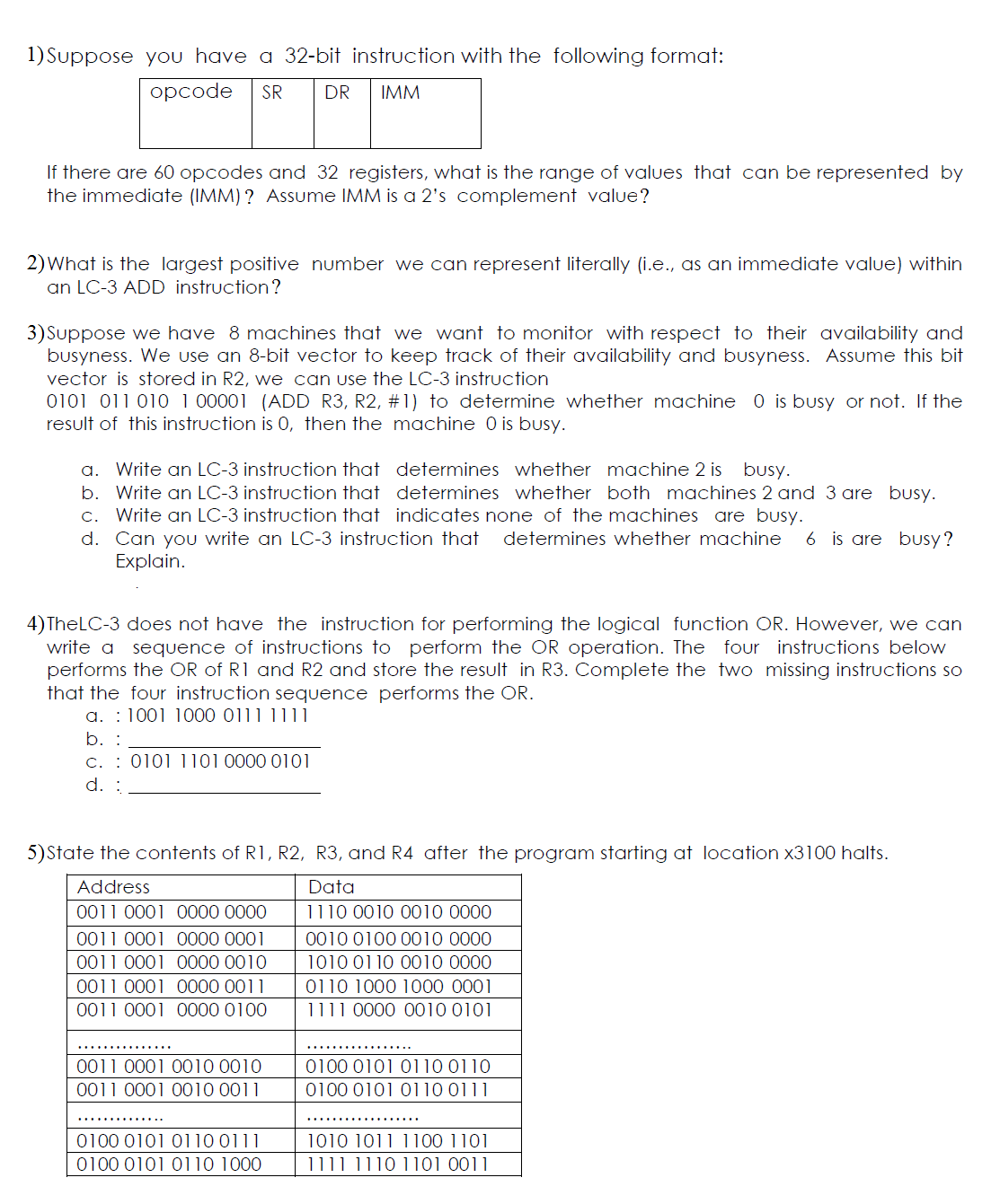 Solved Suppose you have a 32-bit instruction with the | Chegg.com