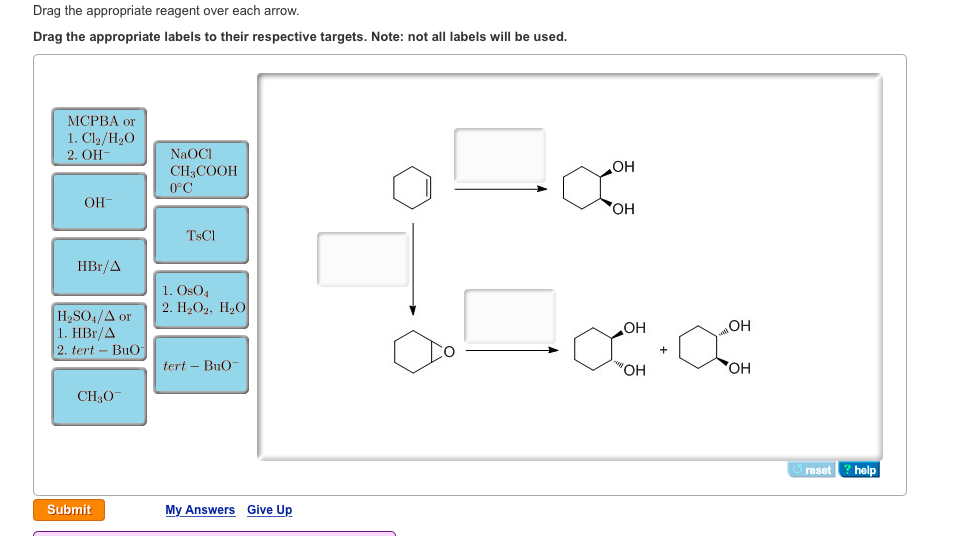 Solved Drag the appropriate reagent over each arrow. Drag | Chegg.com