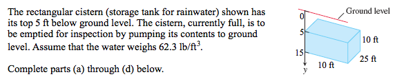 Solved The rectangular cistern (storage tank for rainwater) | Chegg.com