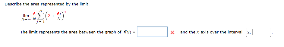 Solved Describe the area represented by the limit. lim The | Chegg.com