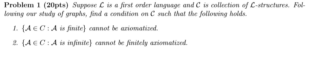 Solved Suppose L is a first order language and C is | Chegg.com