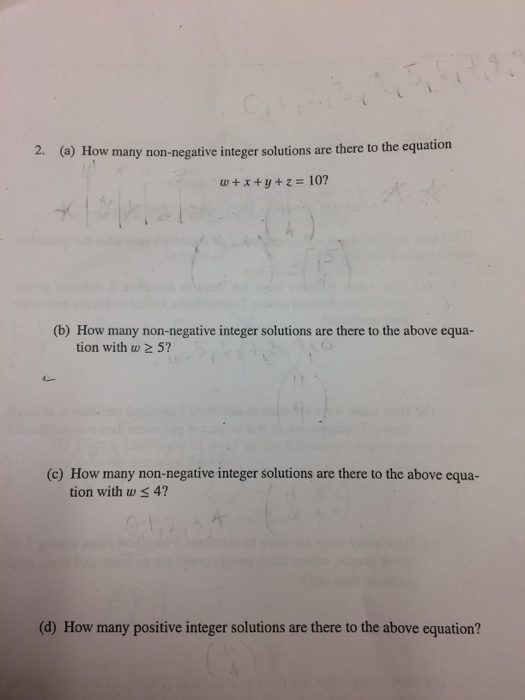 Solved How many non-negative integer solutions are there to | Chegg.com