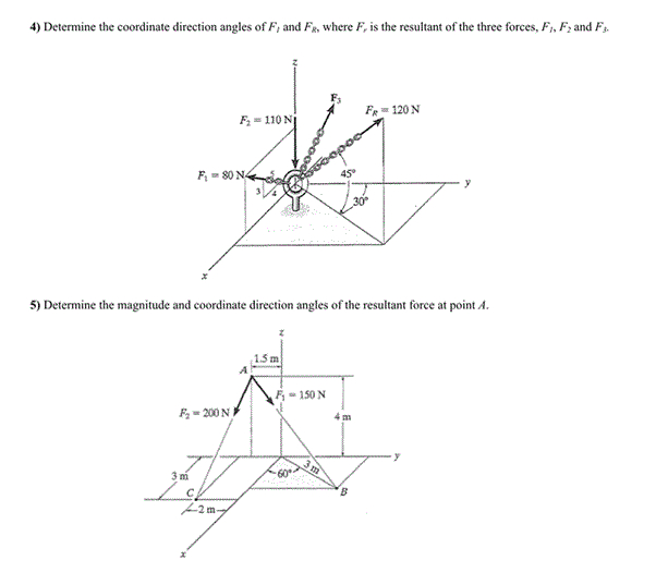 Solved 4 Determine The Coordinate Direction Angles Of F1