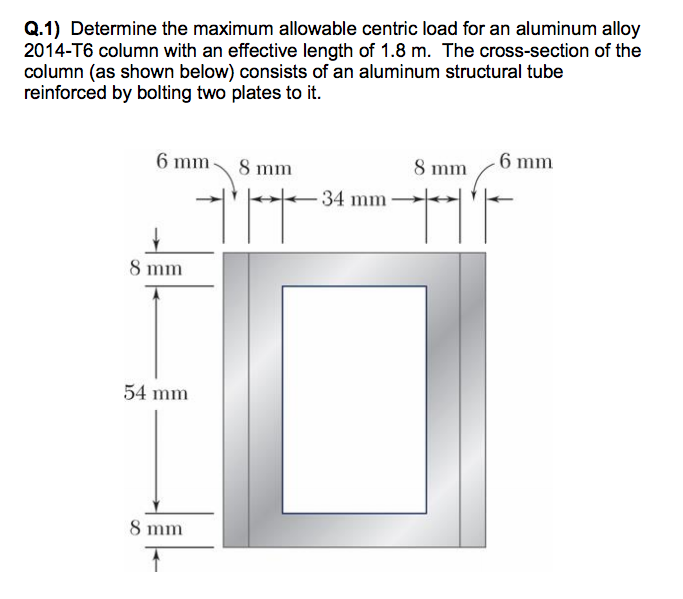 Solved Determine the maximum allowable centric load for an | Chegg.com