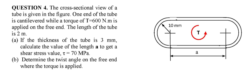 Solved QUESTION 4. The cross-sectional view of a tube is | Chegg.com