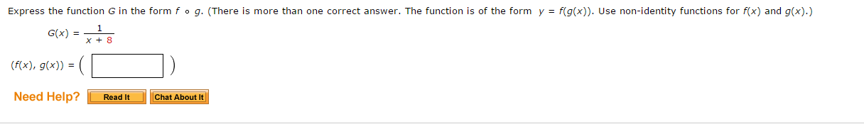 Solved Express the function G in the form f o g. (There is | Chegg.com