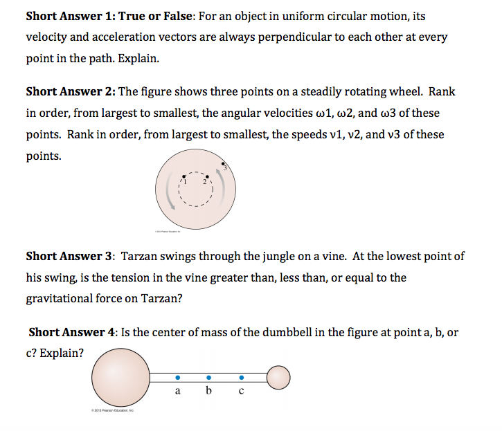 Solved True or False: For an object in uniform circular | Chegg.com