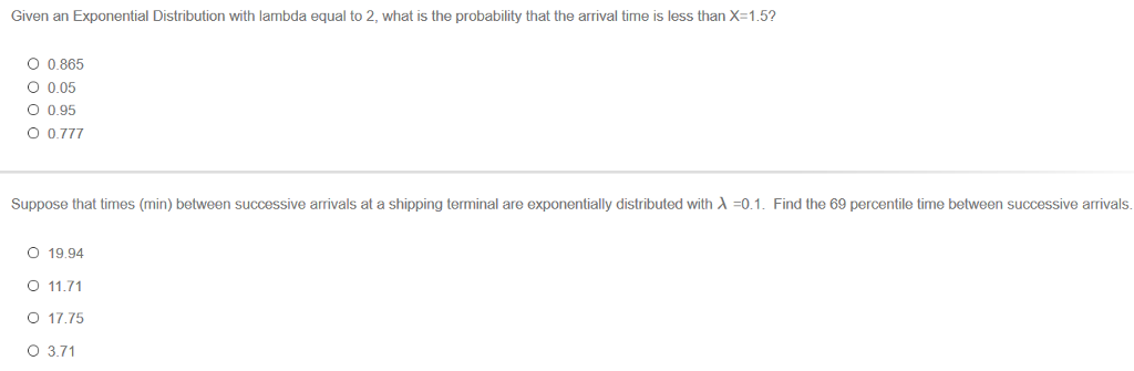 Solved Given an Exponential Distribution with lambda equal | Chegg.com