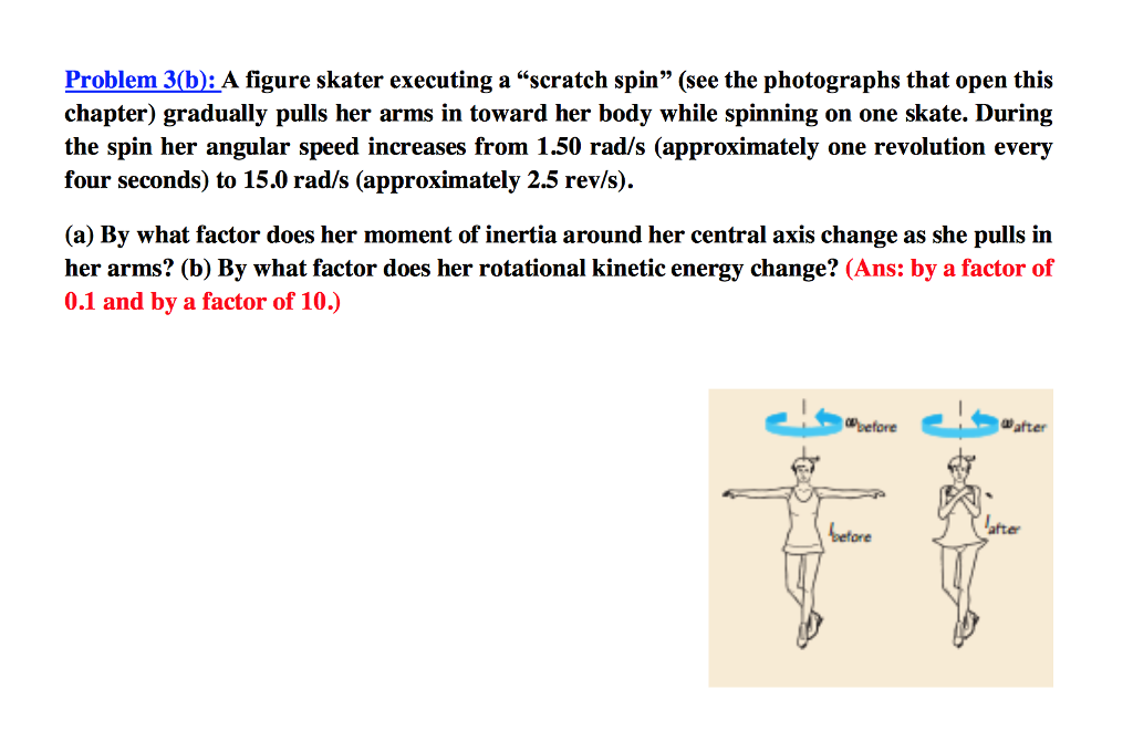 Solved Problem 3(b): A figure skater executing a "scratch | Chegg.com