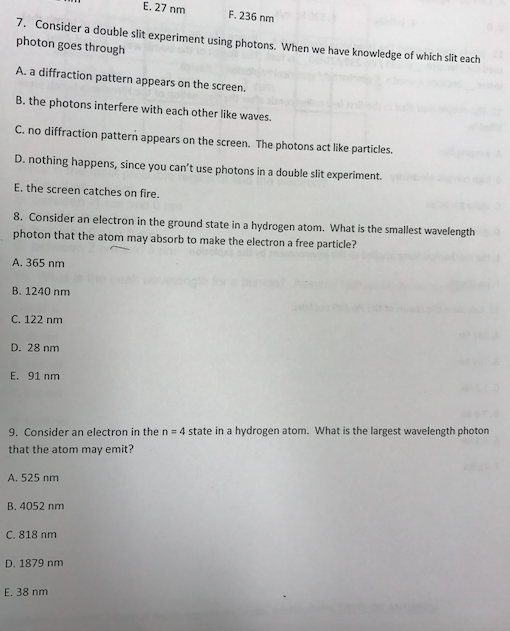 Solved Consider a double slit experiment using photons. When | Chegg.com