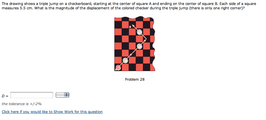 Solved The drawing shows a triple jump on a checkerboard, | Chegg.com