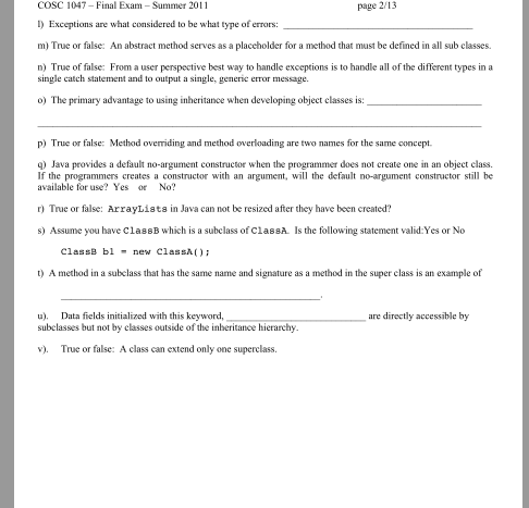 Solved True or False: At runtime, the Java Virtual Machine | Chegg.com