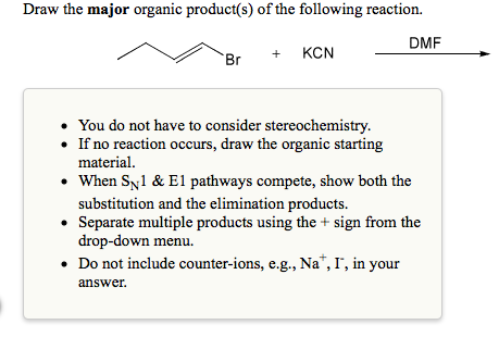 Solved Draw the major organic product(s) of the following | Chegg.com