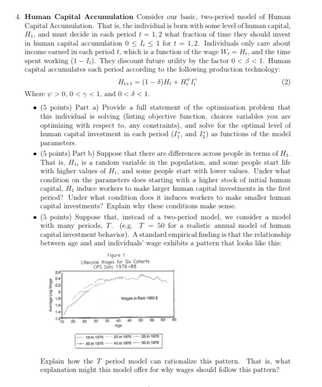 Solved 4. Human Capital Accumulation Consider our basic, | Chegg.com