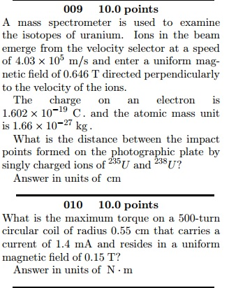 Solved A mass spectrometer is used to examine the isotopes | Chegg.com