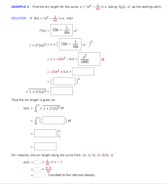 Solved Find the arc length for the curve y = 5x^2 - 1/40 in | Chegg.com