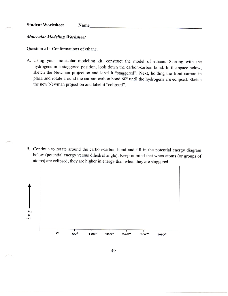 Solved Using your molecular modeling kit, construct the | Chegg.com