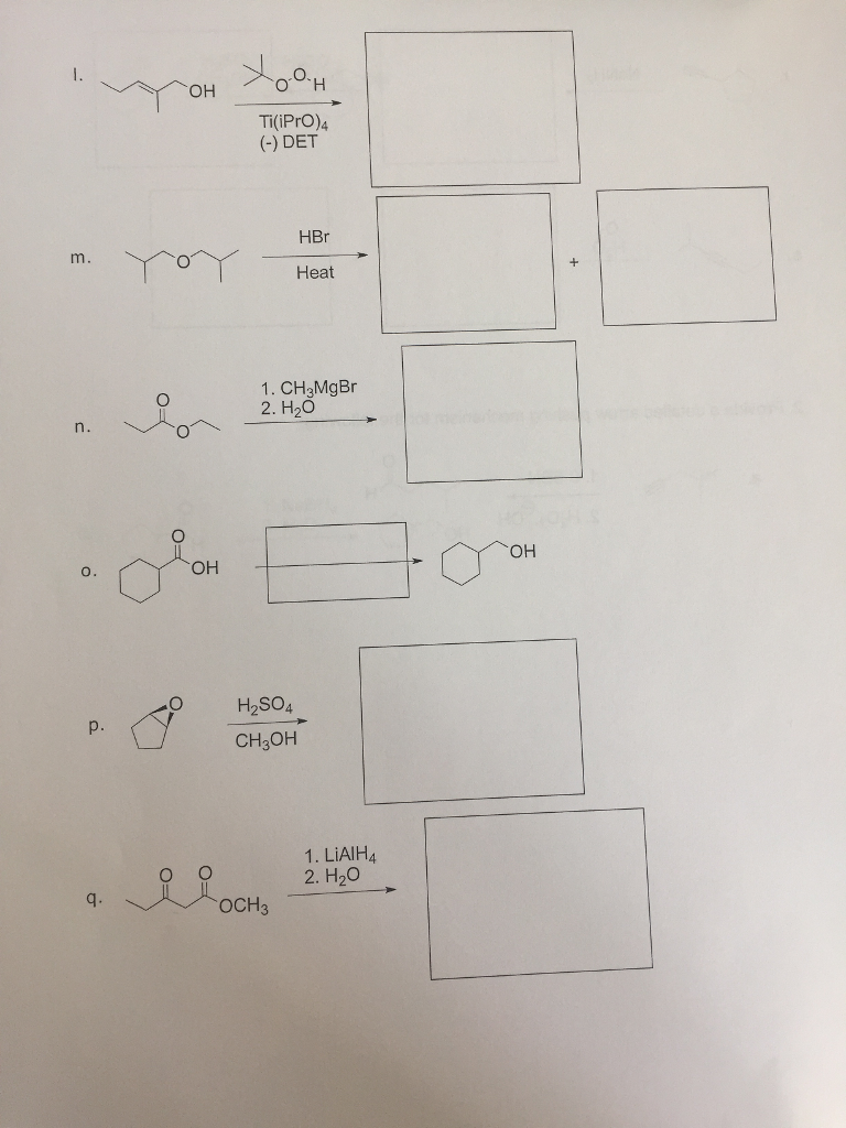 Solved 1. Provide the reactants, conditions and/or products | Chegg.com