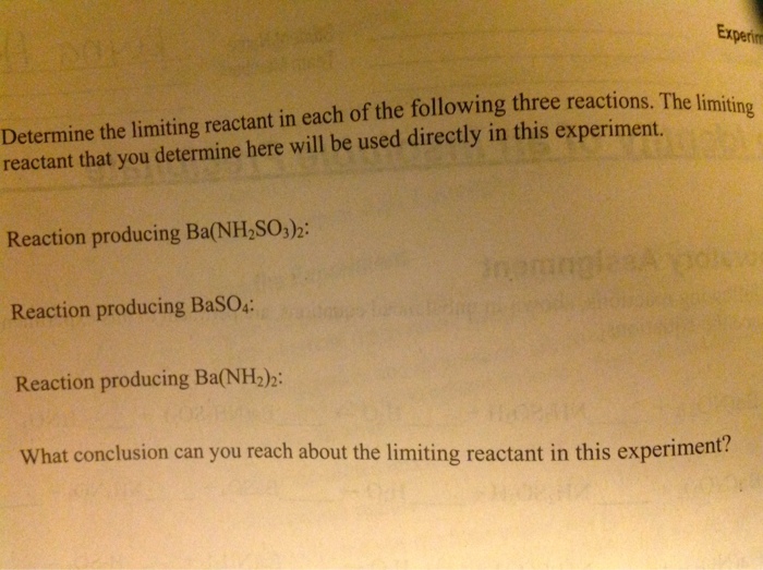 Solved Determine the limiting reactant in each of the | Chegg.com