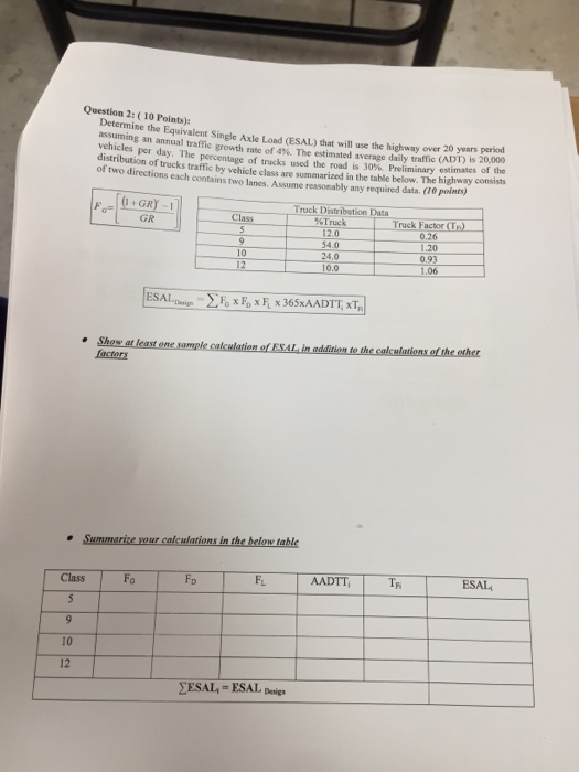 Solved Determine the Equivalent Single Axle Load (ESAL) that | Chegg.com