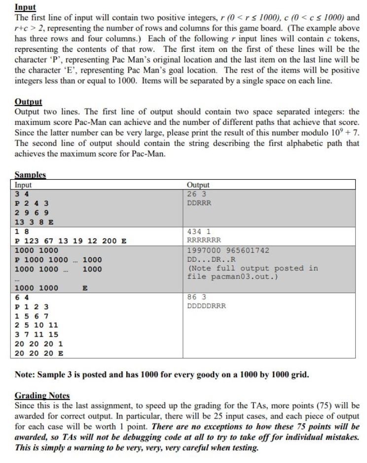 Number of Optimal Pac Man Paths Filename: pacman java | Chegg.com