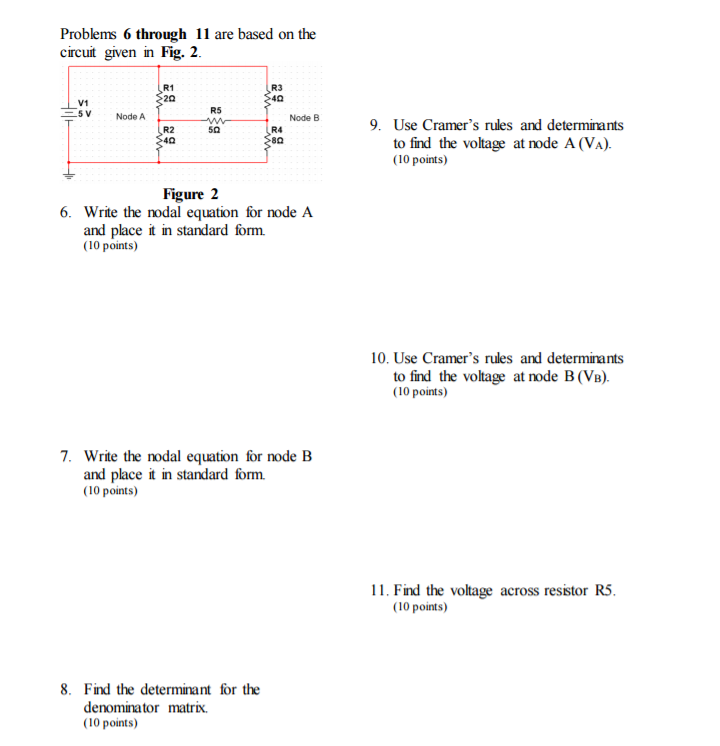 Solved 6. Write the nodal equation for notde A and place it | Chegg.com