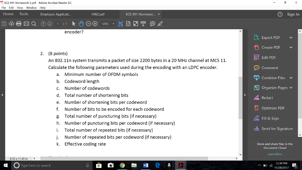 ECE 491 Homework 5.pdf Adobe Acrobat Reader DC File | Chegg.com