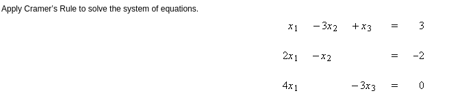 Solved Apply Cramer's Rule to solve the system of equations. | Chegg.com