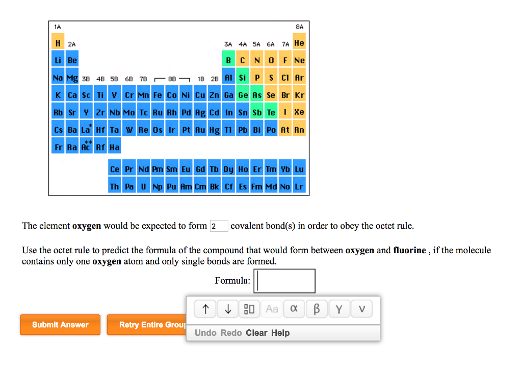 Solved The element oxygen would be expected to form 2 | Chegg.com