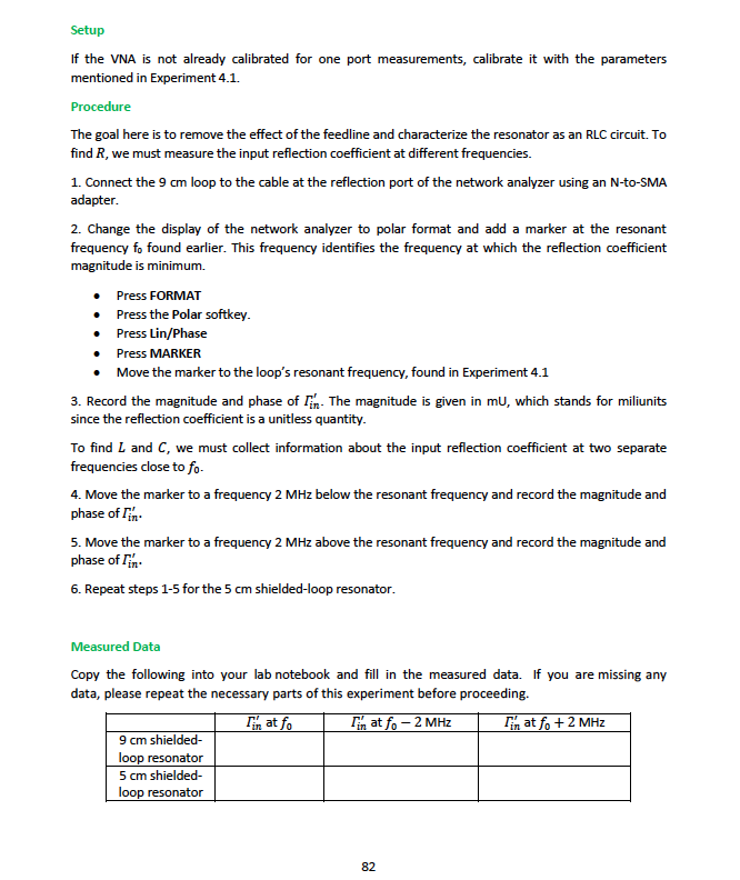 Lab Exercise 4: Shielded-Loop Resonators Objective | Chegg.com