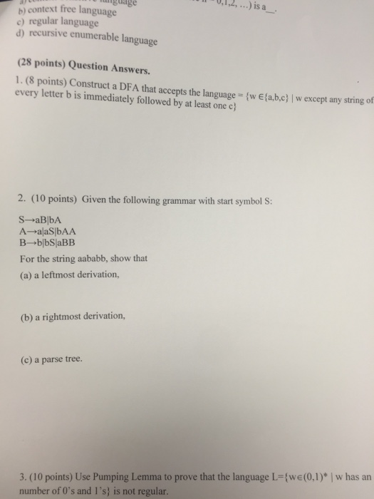 Solved Construct a DFA that accept the language = {w | Chegg.com