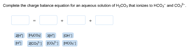 Solved Complete the charge balance equation for an aqueous | Chegg.com