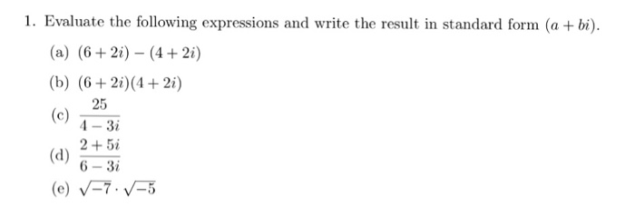 Solved Evaluate the following expressions and write the | Chegg.com