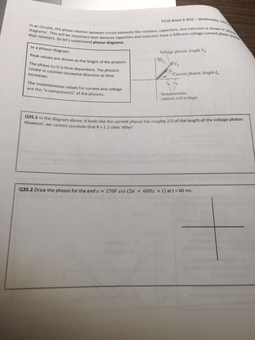 Solved In ac circuits, the phase relation between circuit | Chegg.com