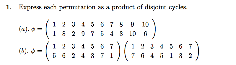 Solved Express each permutation as a product of disjoint | Chegg.com