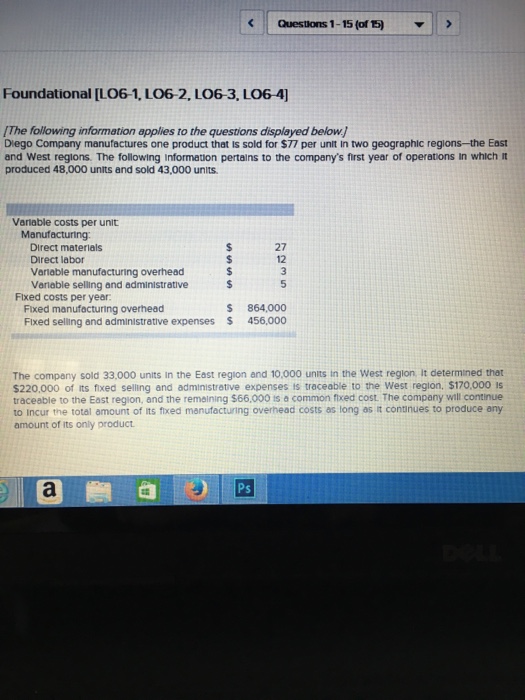 Solved Questions 1-15 (of 15) Foundational [LO6-1, LO6-2, | Chegg.com