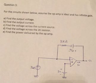 Solved Question 3 For the circuits shown below, assume the | Chegg.com